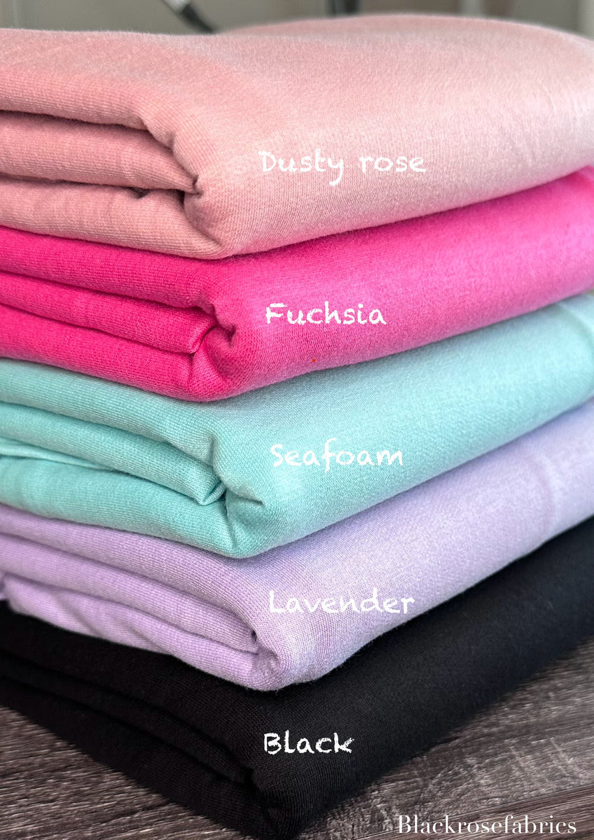 French terry rayon: Solids ⭐️ – Black Rose Fabrics